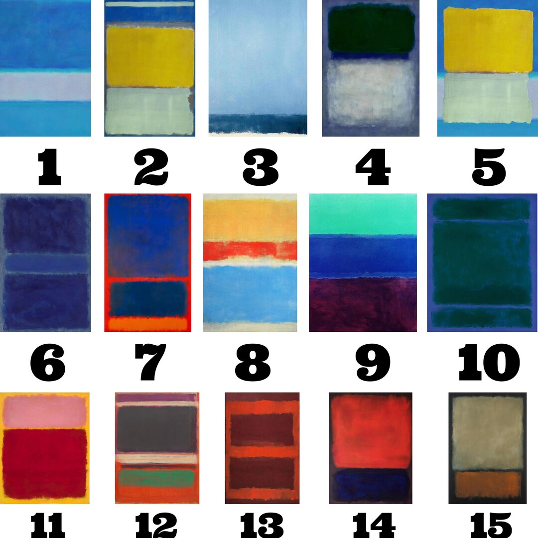 Custom Set of 4 Mark Rothko Wall Art,create Your Own Canvas Set,choose ...