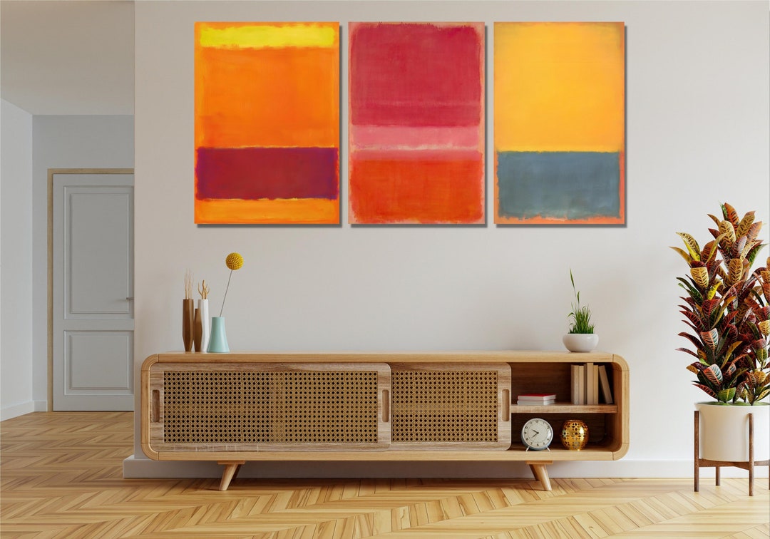 Mark Rothko Red Orange Yellow Set of 3 Ready to Hang Canvas,mark Rothko ...