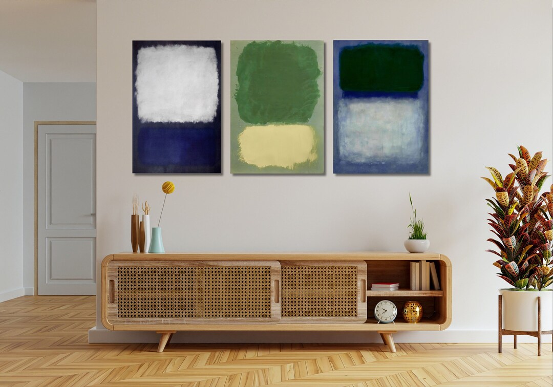 Mark Rothko Blue Green White Set of 3 Ready to Hang Canvas,mark Rothko ...