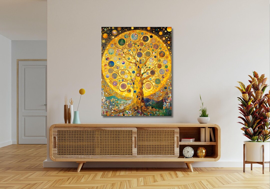 Gustav Klimt Style the Tree of Life Canvas Wall Art,gustav Klimt Canvas ...