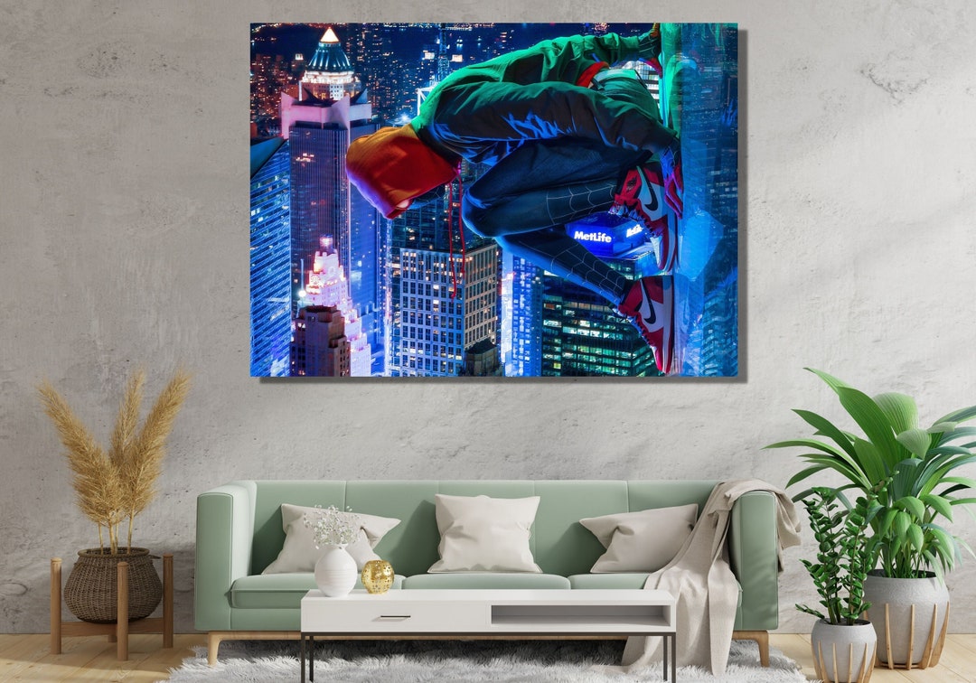 Miles Morales Spider-man Ready to Hang Canvas, Into the Spider-verse ...