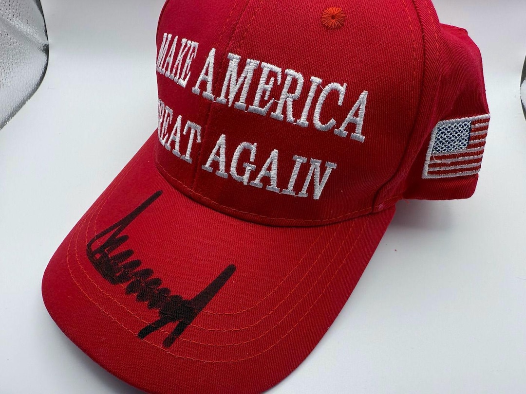 Donald Trump Signed Autographed MAGA Hat - Etsy