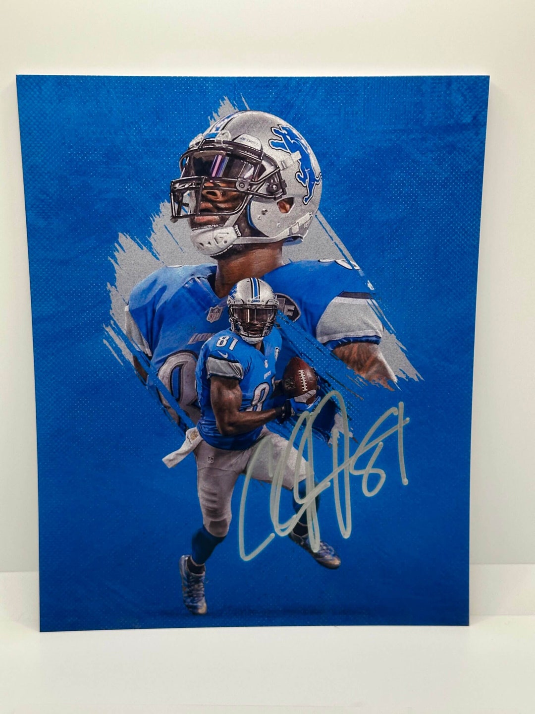 Calvin Johnson Art Signed Autographed Photo Authentic 8x10 - Etsy