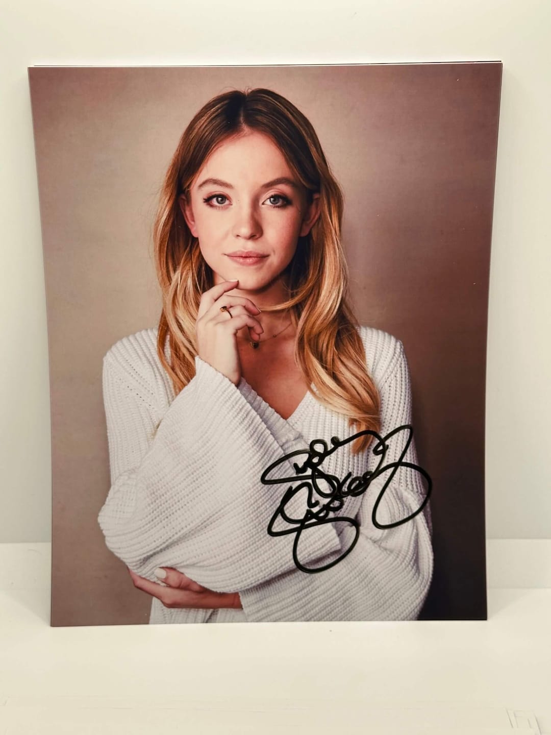 Sydney Sweeney White Sweater Signed Autographed Photo Authentic 8X10 ...