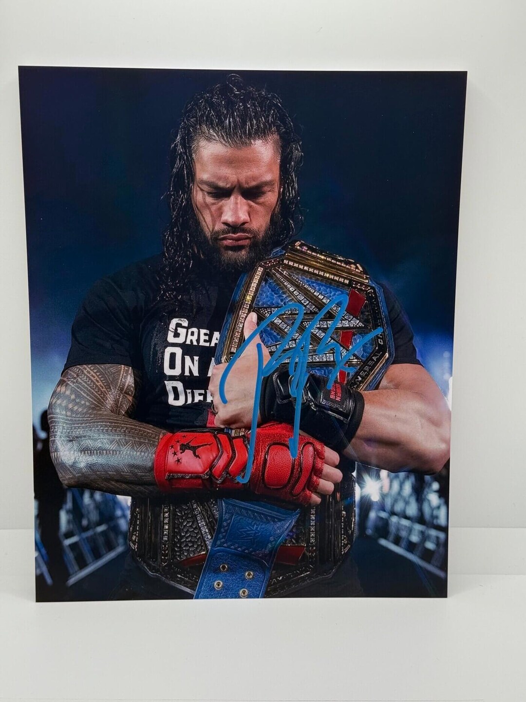 Roman Reigns WWE Blue Ink Signed Autographed Photo Authentic 8X10 COA ...