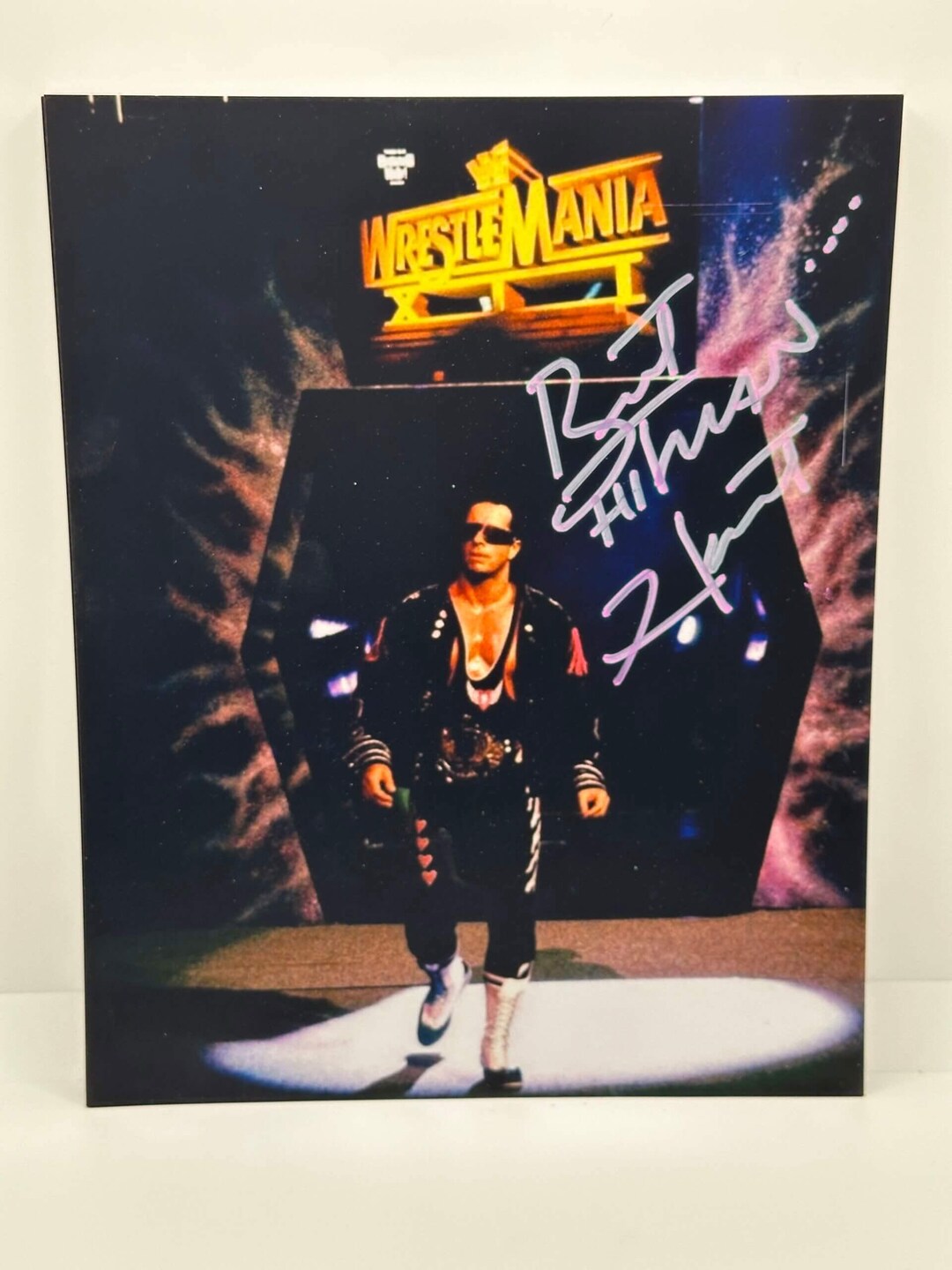 Bret Hart Hitman Wrestlemania Signed Autographed Photo Authentic 8X10 ...