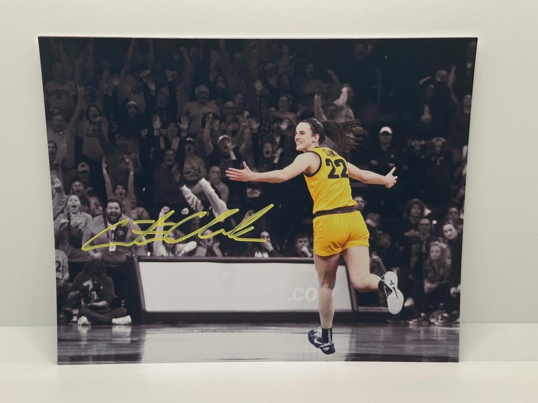 Caitlin Clark Yellow Signed Autographed Photo Authentic 8X10 COA - Etsy