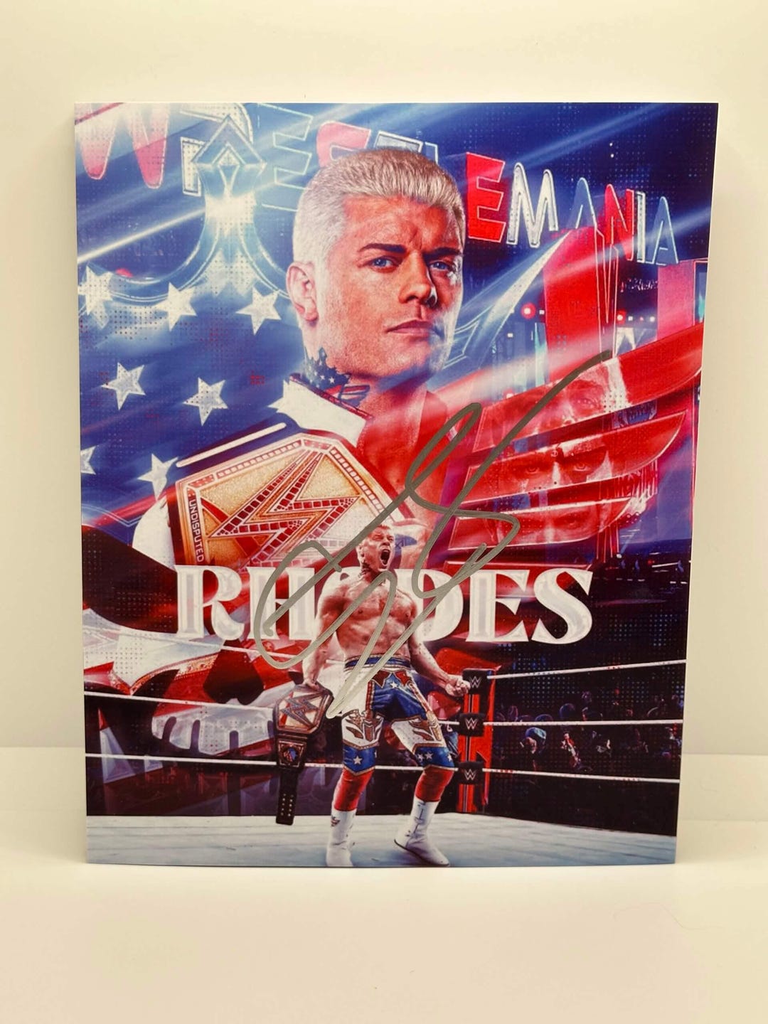 Cody Rhodes Celebration Silver Signed Autographed Photo Authentic 8X10 ...