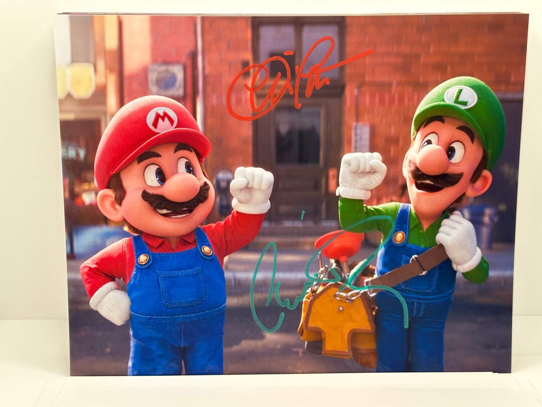 Chris Pratt Charlie Day Mario Movie Dual Signed Signed Autographed ...