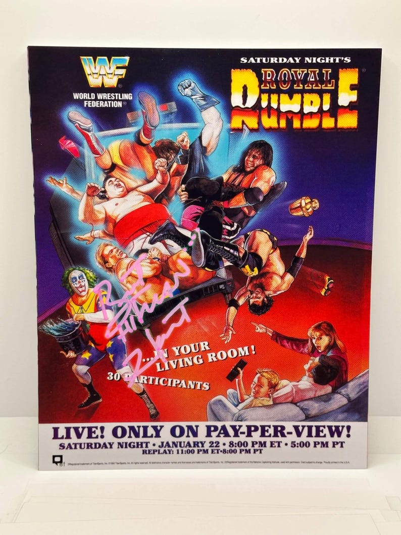 Bret Hart Classic Royal Rumble Signed Autographed Photo Authentic 8X10 ...