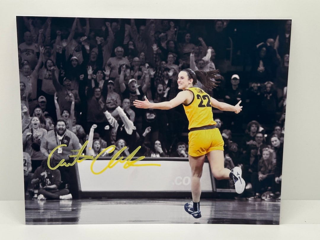 Caitlin Clark Yellow Celebration Signed Autographed Photo Authentic ...