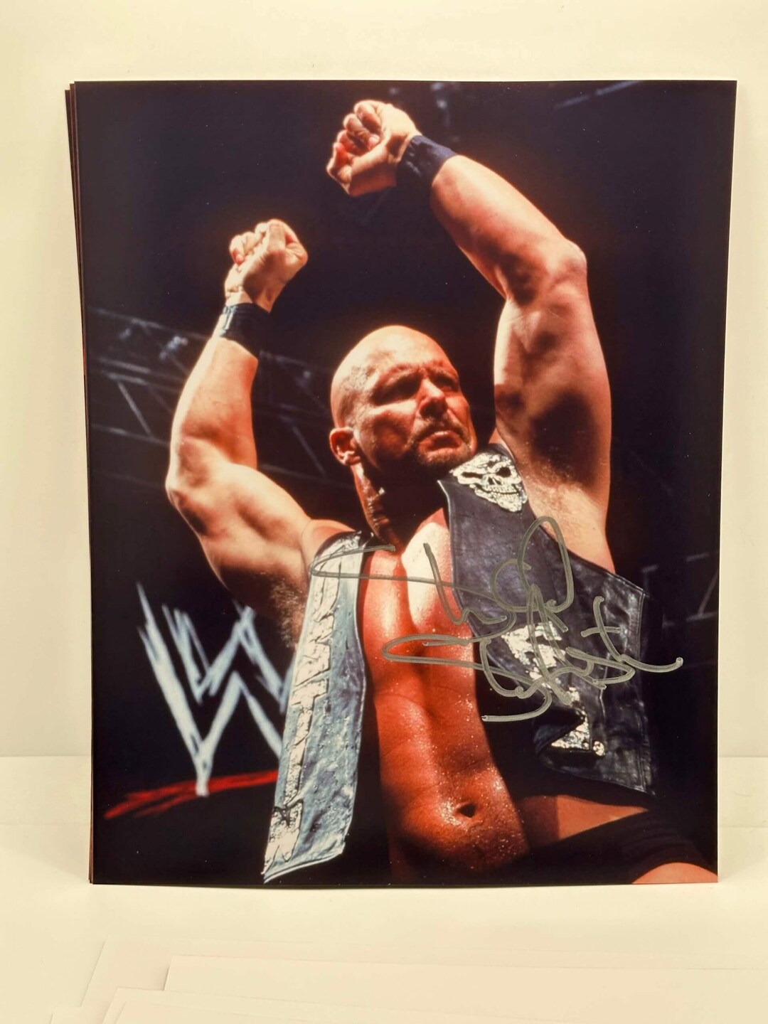 Stone Cold Steve Austin Silver Signature Signed Autographed Photo ...