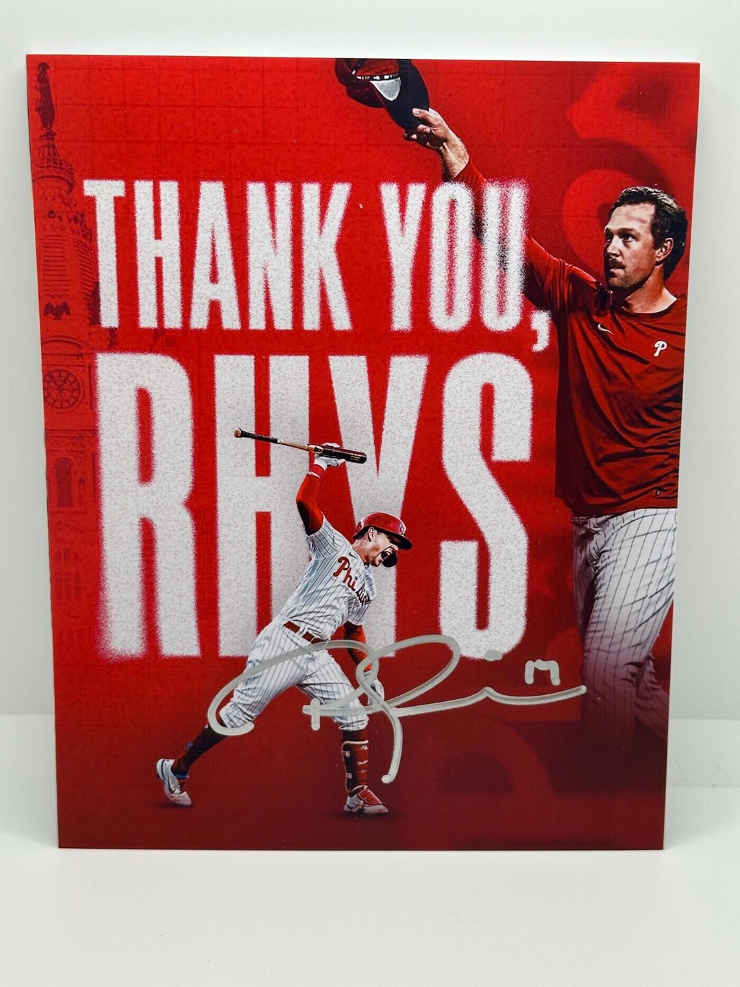 Rhys Hoskins Thank You Philadelphia Phillies Signed Autographed Photo ...