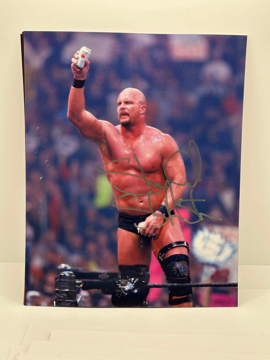 Stone Cold Steve Austin Corner Beer Signed Autographed Photo Authentic ...