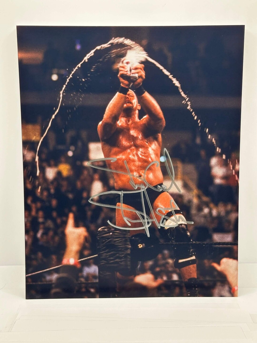 Stone Cold Steve Austin Beer Chug Signed Autographed Photo Authentic ...