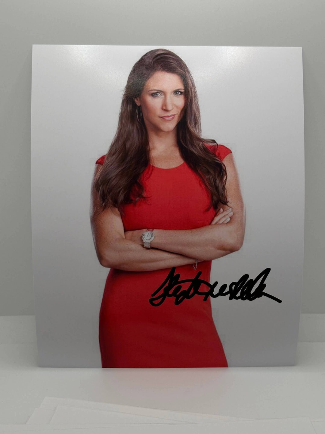 Stephanie Mcmahon Red Dress Wwe Signed Autographed Photo Authentic 8X10 ...
