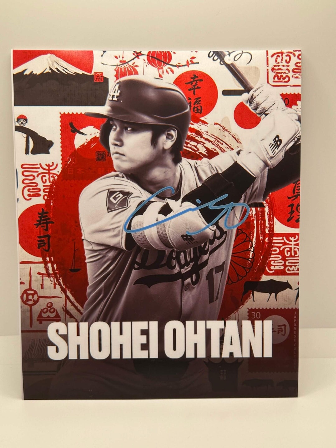Shohei Ohtani Japanese Red Signed Autographed Photo Authentic 8X10 COA ...