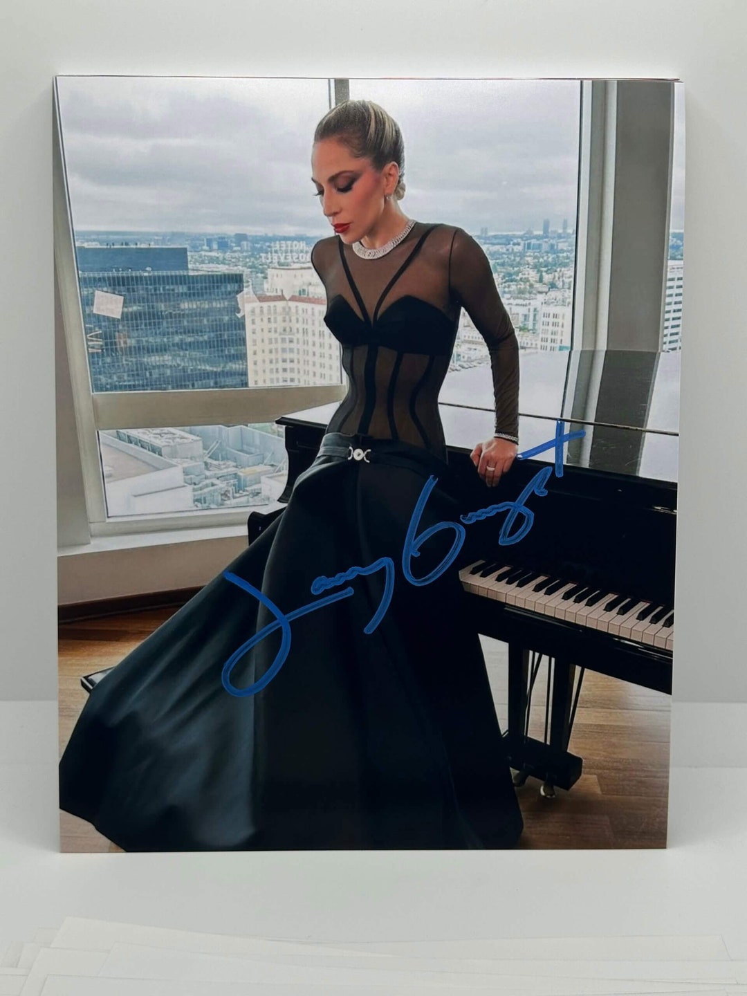 Lady Gaga Piano Signed Autographed Photo Authentic 8X10 COA - Etsy