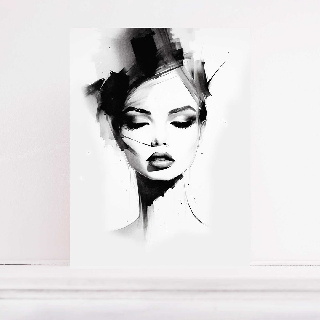 Woman Line Art Print Female Line Drawing Wall Fashion - Etsy