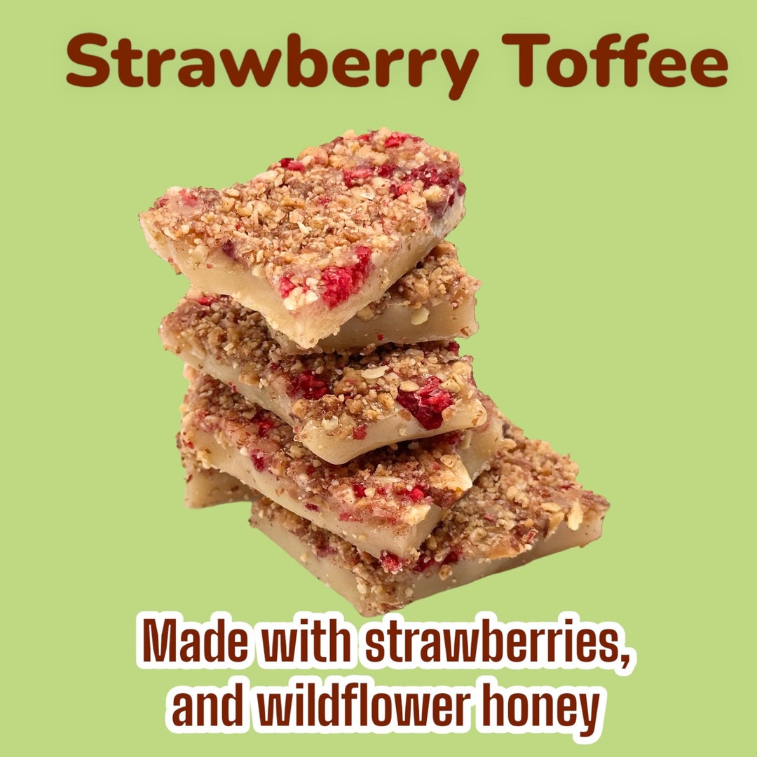 Strawberry Toffee-gourmet Candy-homemade Toffee-gourmet Toffee - Etsy