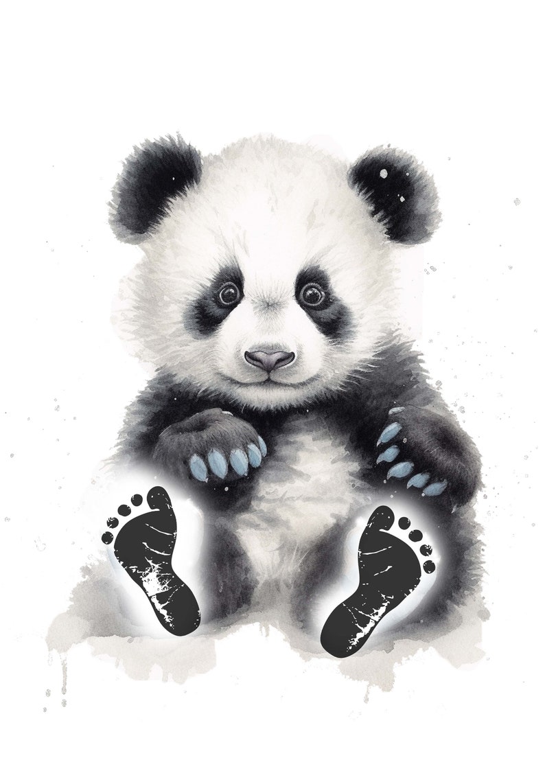Baby Footprint Panda Keepsake, Nursery Art (PDF File) - Etsy