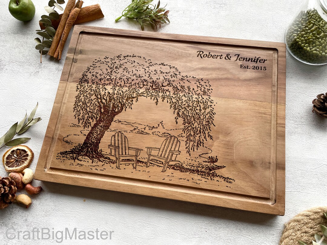 Personalized Engraved Tree Cutting Board Custom Anniversary - Etsy