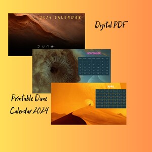 DUNE Calendar 2024, Printable Wall Calendar, Science Fiction Decor ...