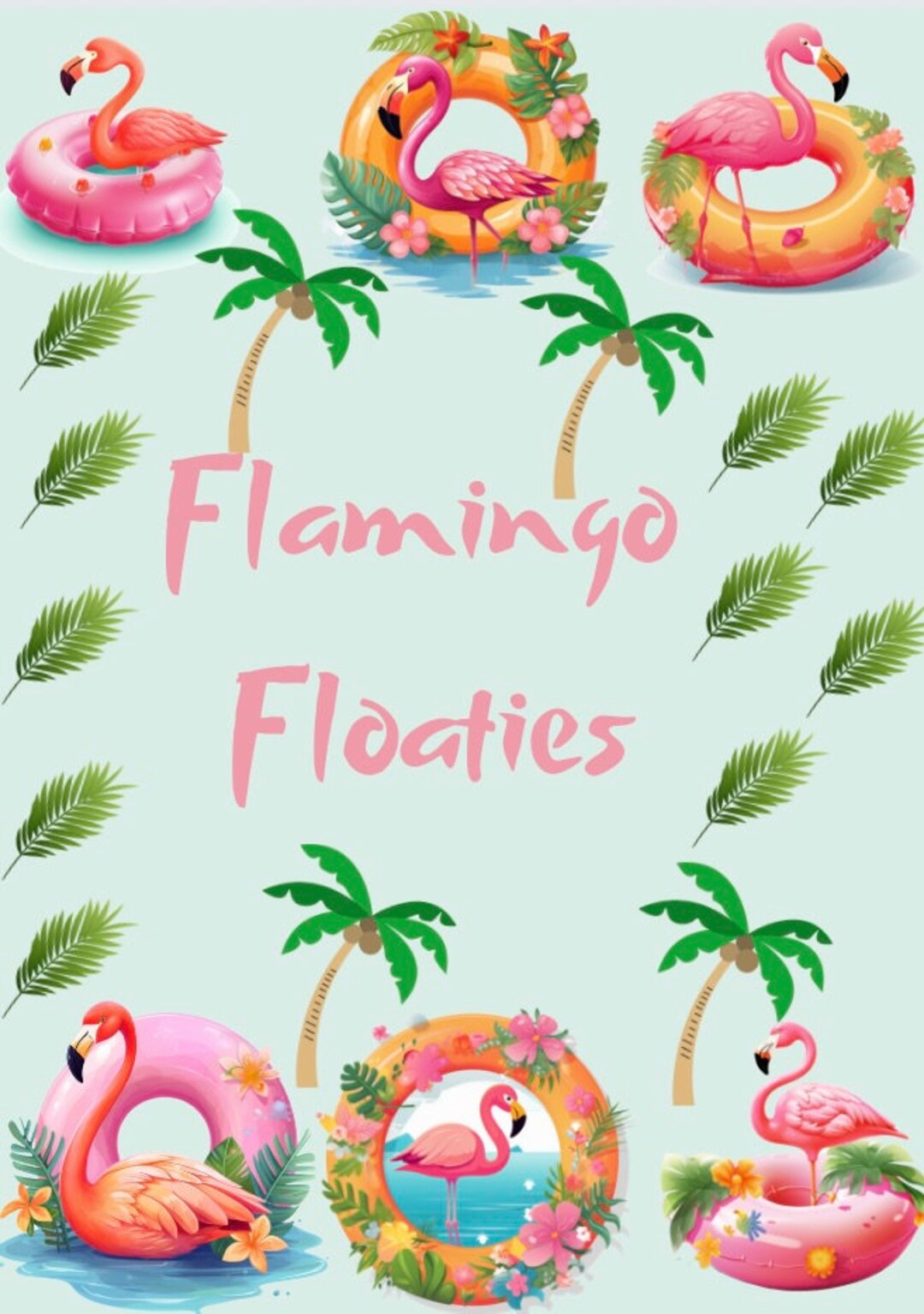 20 Digital Clip Art Flamingo Floaties Transparent - Etsy