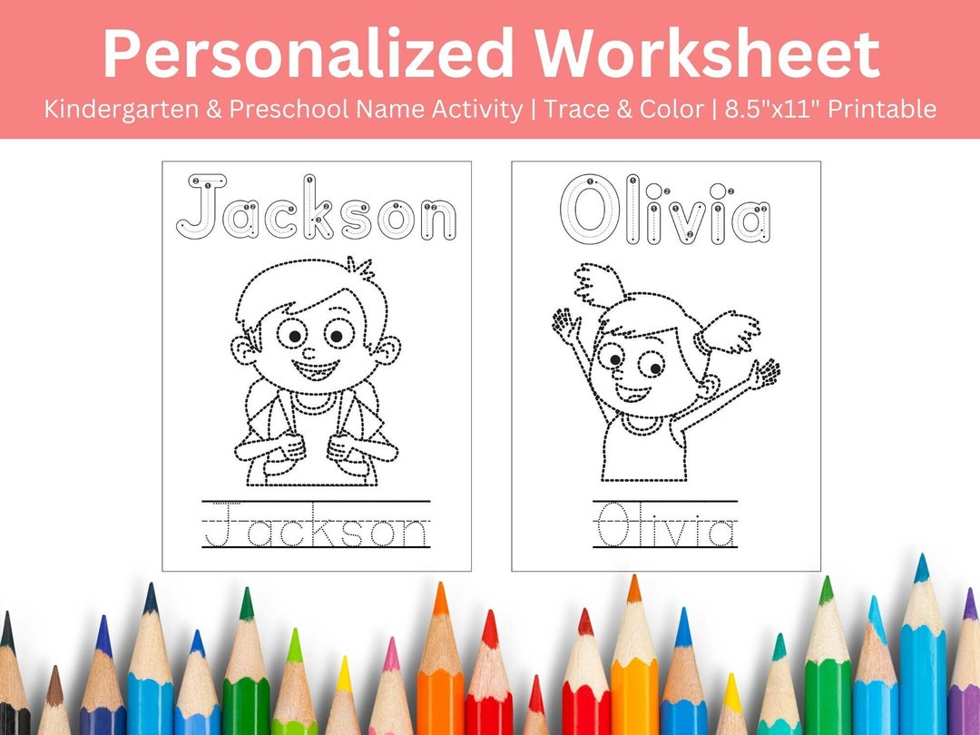 Personalized Name Trace & Color | Preschool and Kindergarten Worksheet ...