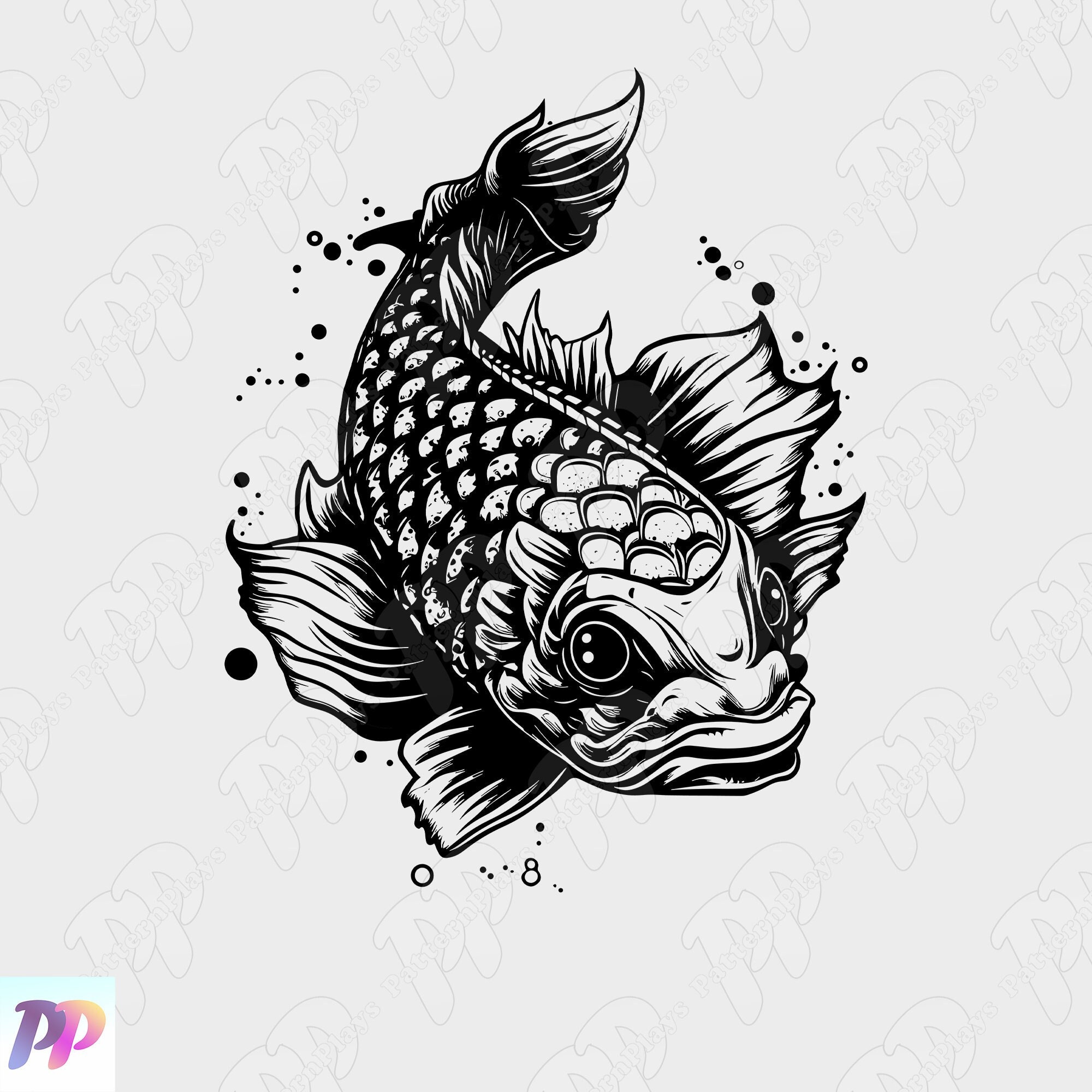 Koi Fish Svg, Fishing Svg, Fish Clipart, Fish Vector, Fish Cricut, Fish ...