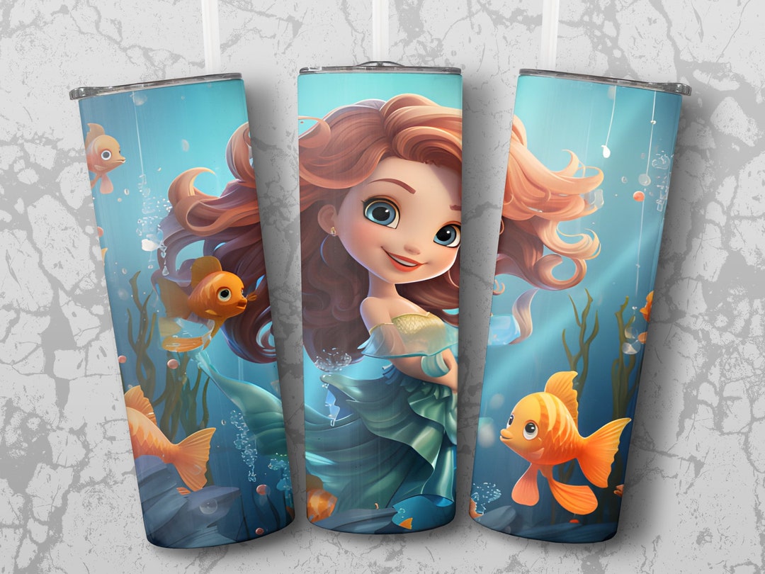 Princess Little Mermaid Sublimation Tumbler PNG 20oz Skinny - Etsy