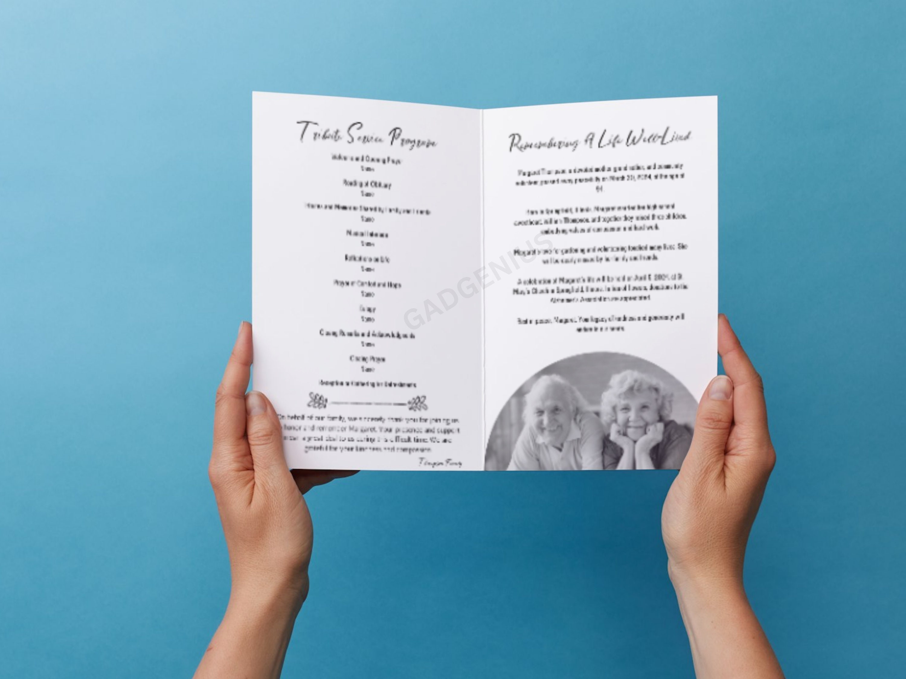 Funeral Program, Simple Memorial Program, Printable Order of Service ...