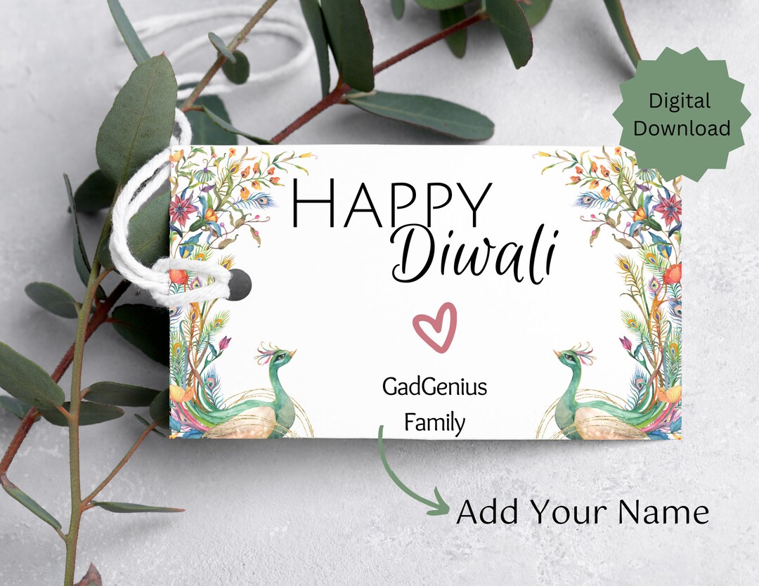 Happy Diwali Gift Tags Diwali Tags Editable Printable Gift Tag Diwali ...