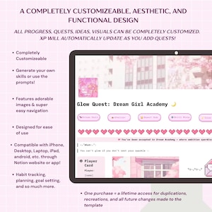 Gamified Glow up Template: Notion Planner for Level Up, Goals, & Self ...