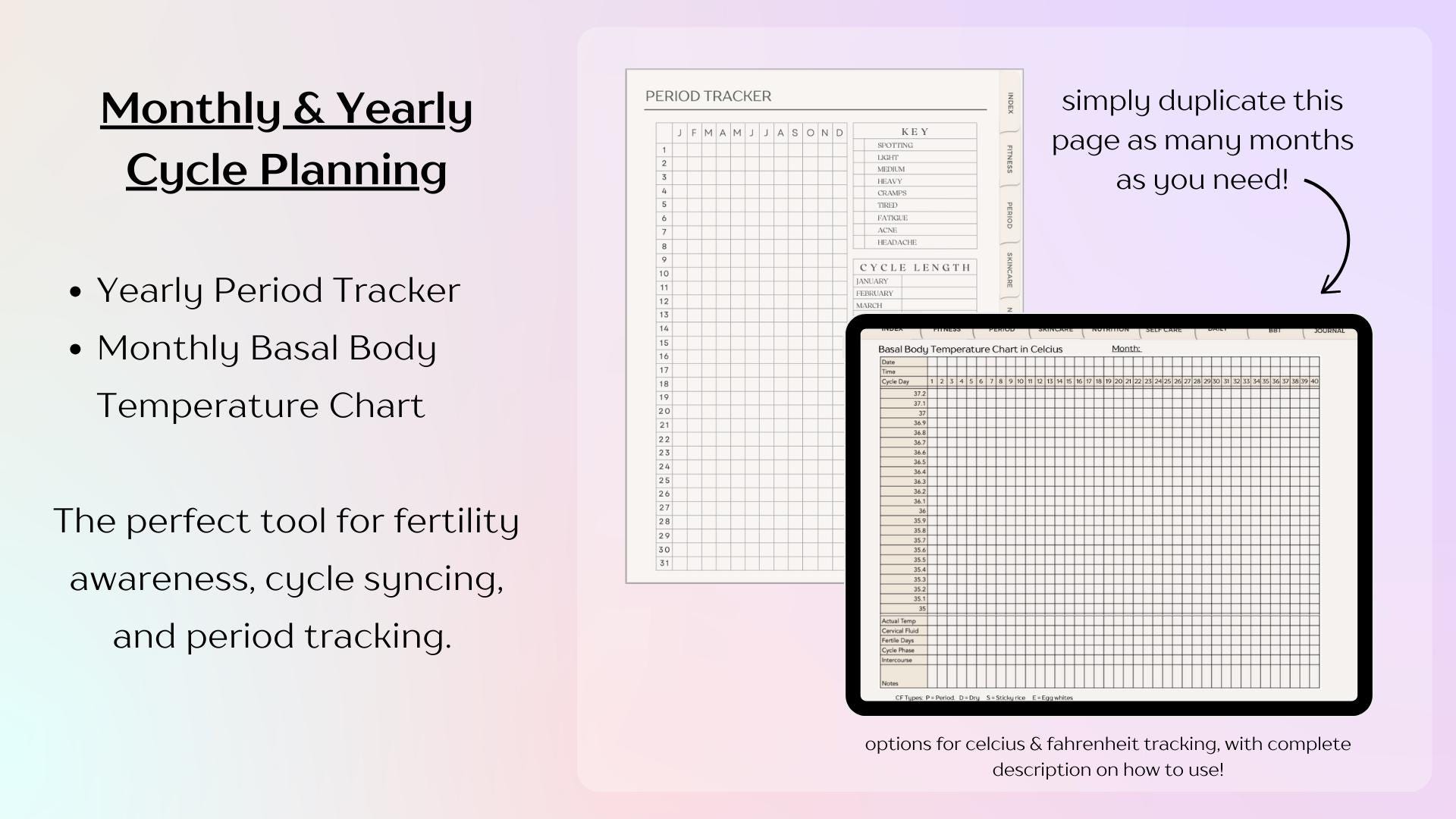 Self-care Digital Templates | Cycle Syncing, Period Tracker, Nutrition ...