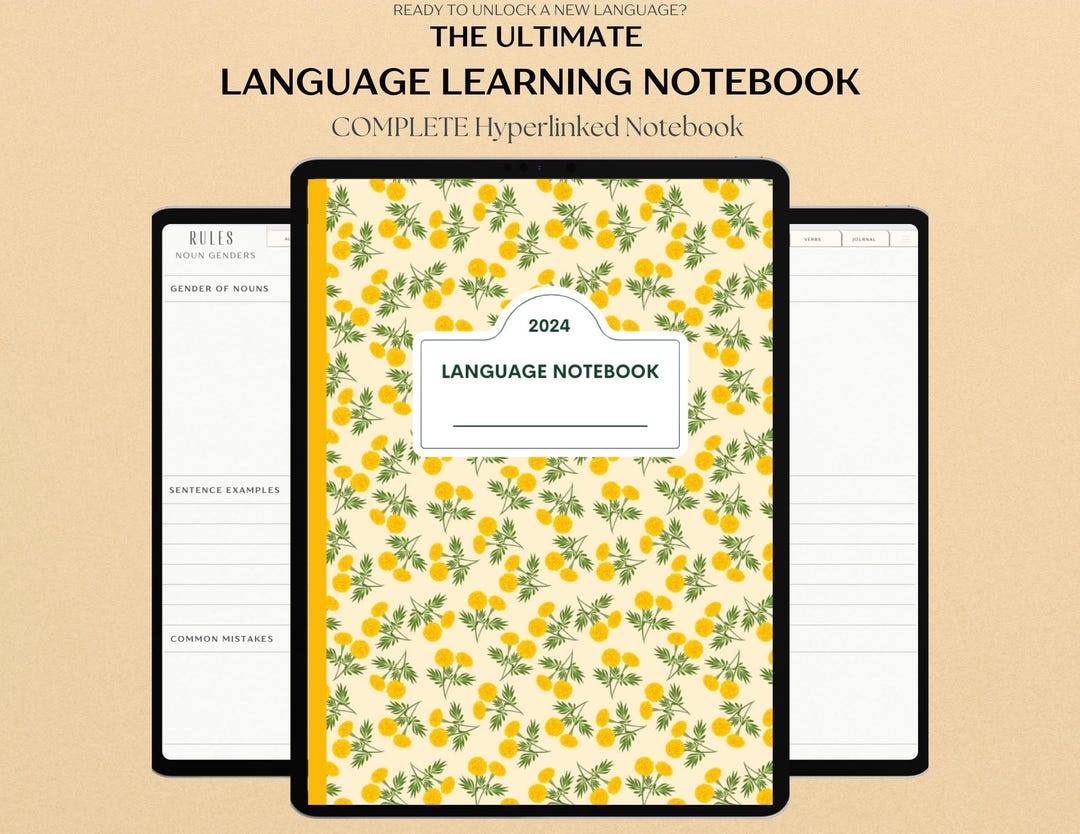 The Ultimate Digital Language Learning Notebook | Complete Hyperlinked Language Notebook - Etsy