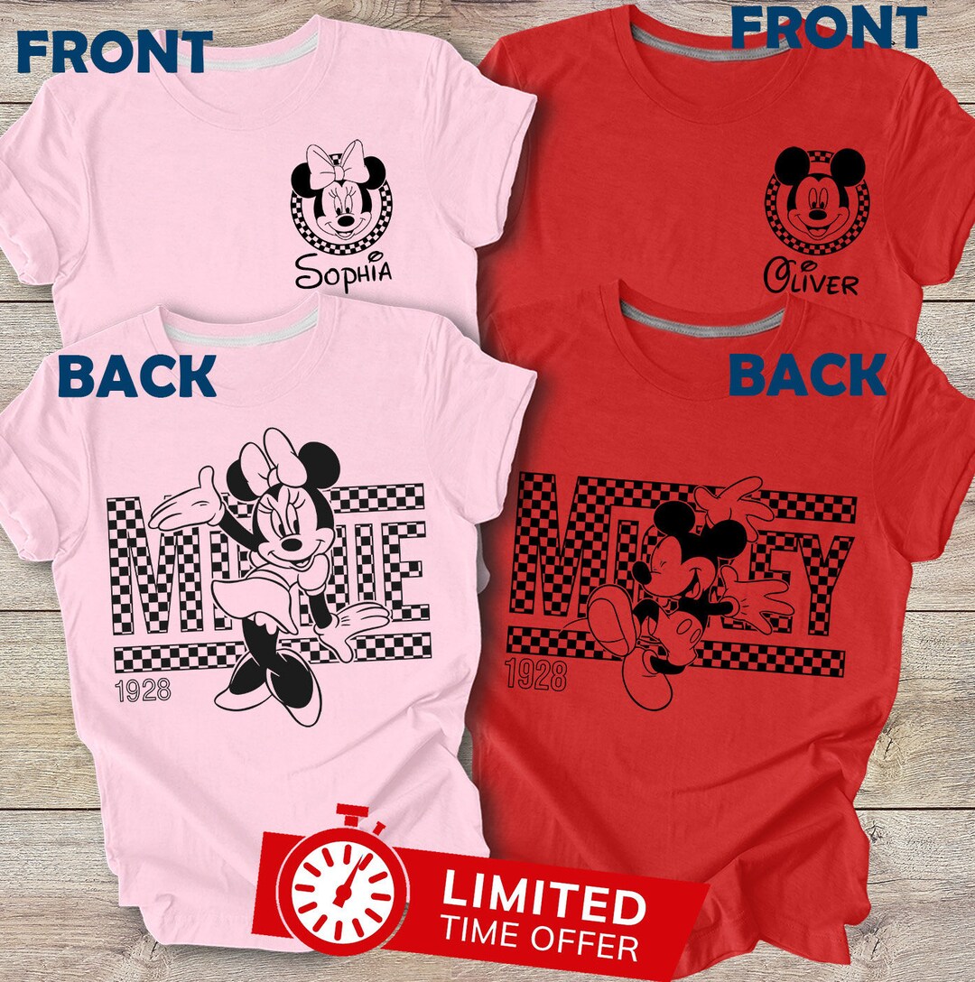Vintage Disney Checkered Mickey Minnie Shirt Retro Disney - Etsy