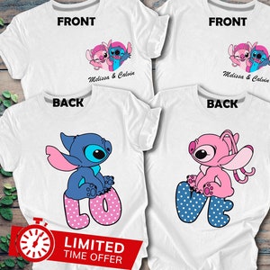 Stitch Couple Shirt, Stitch and Angel, Custom Couple Shirt, Disney ...