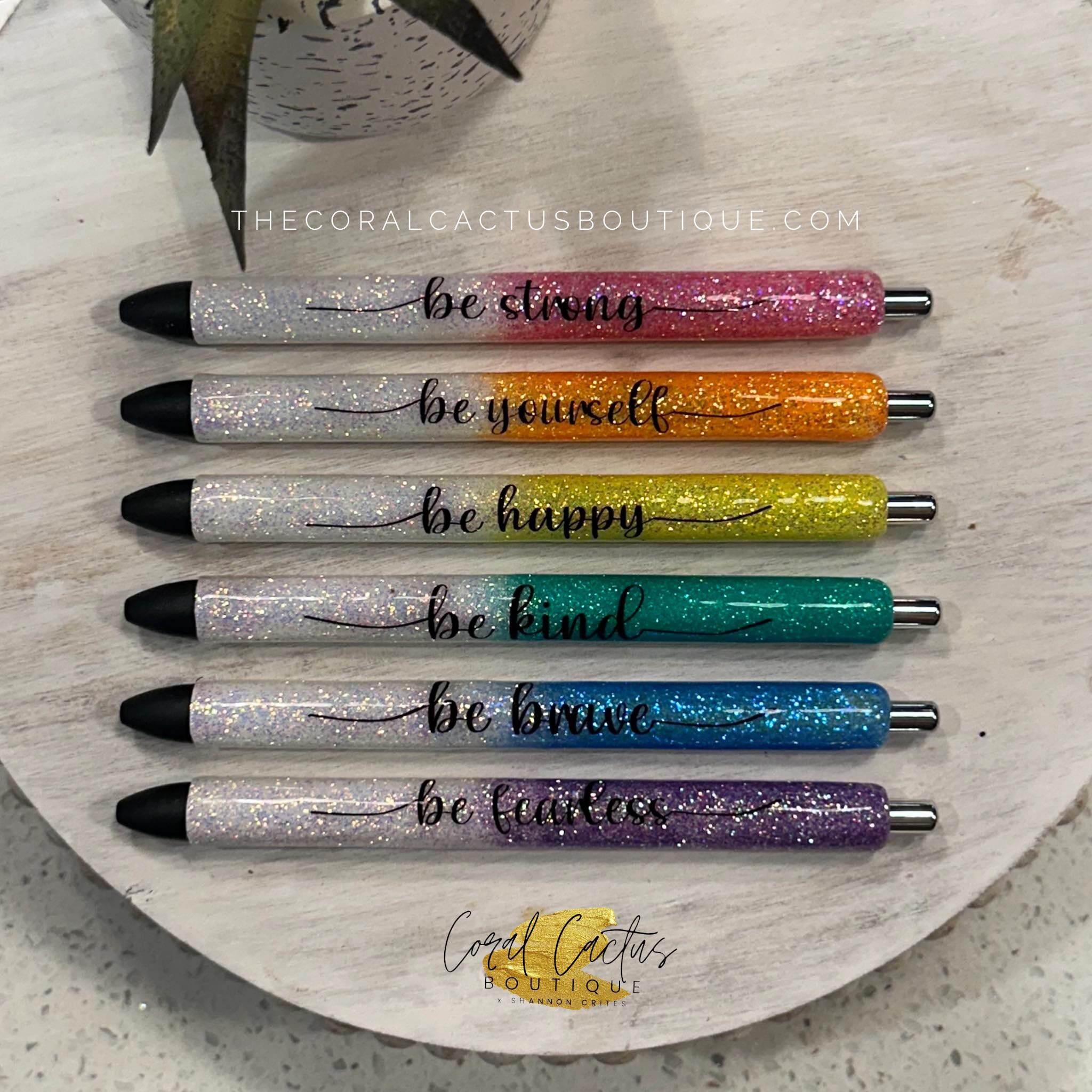 Positive Affirmations Glitter Pen - Etsy