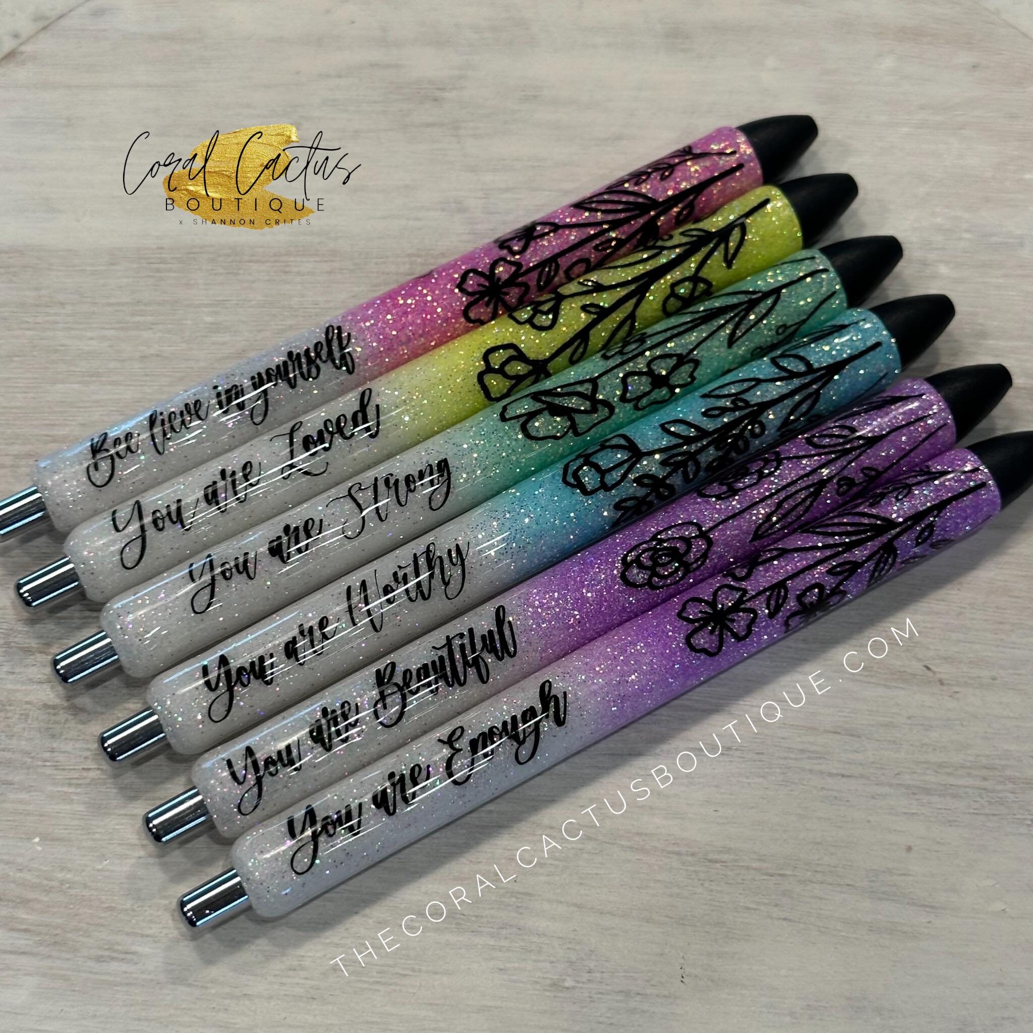 Positive Affirmations Glitter Pen - Etsy