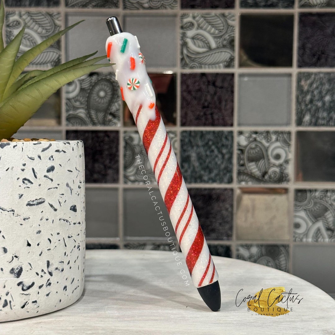 Candy Cane Multi Swirl Glitter Pen With Drip - Etsy