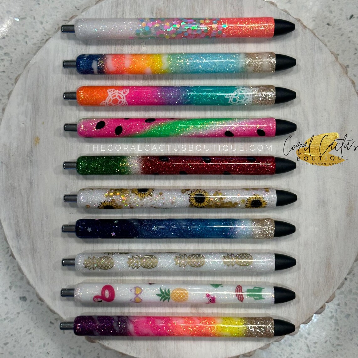 Neon Beach Sea Turtle Glitter Pen - Etsy
