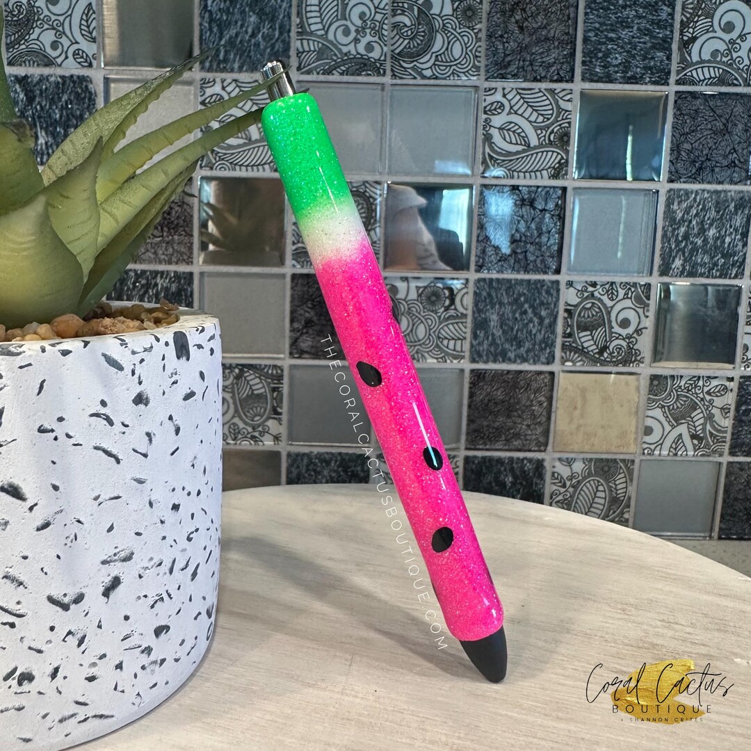 Watermelon Glitter Resin Pen - Etsy