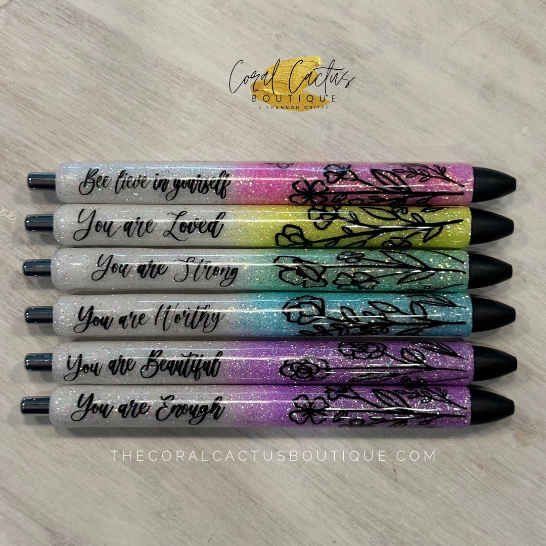 Positive Affirmations Glitter Pen - Etsy