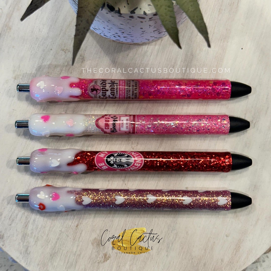 Drip Valentine Glitter Pens - Etsy