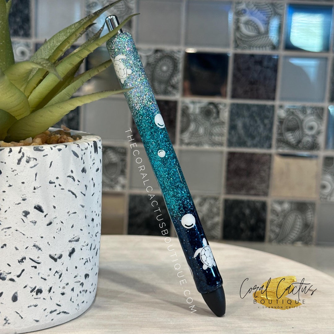Sea Turtle Glitter Pen - Etsy