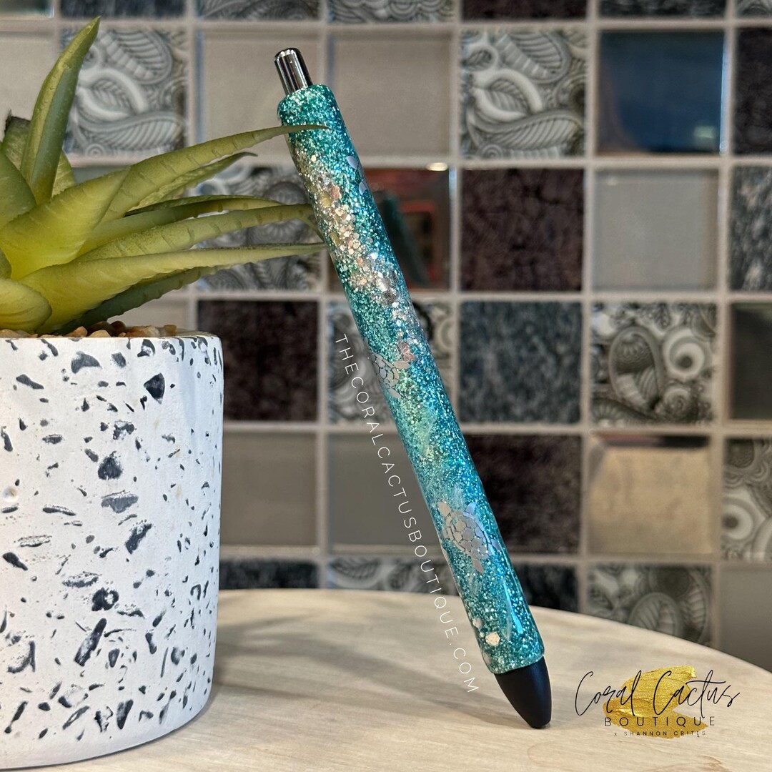 Sea Turtle Swirl Glitter Pen - Etsy