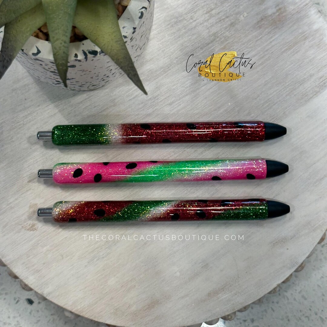 Red Watermelon Glitter Pen - Etsy