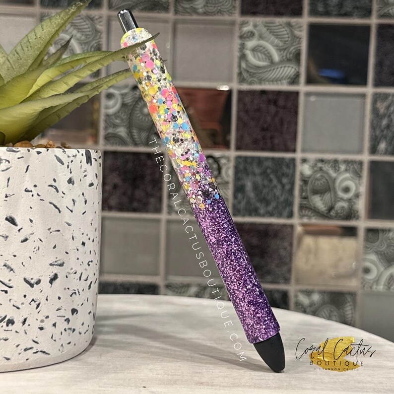 Multi Color Chunky Glitter Pen - Etsy
