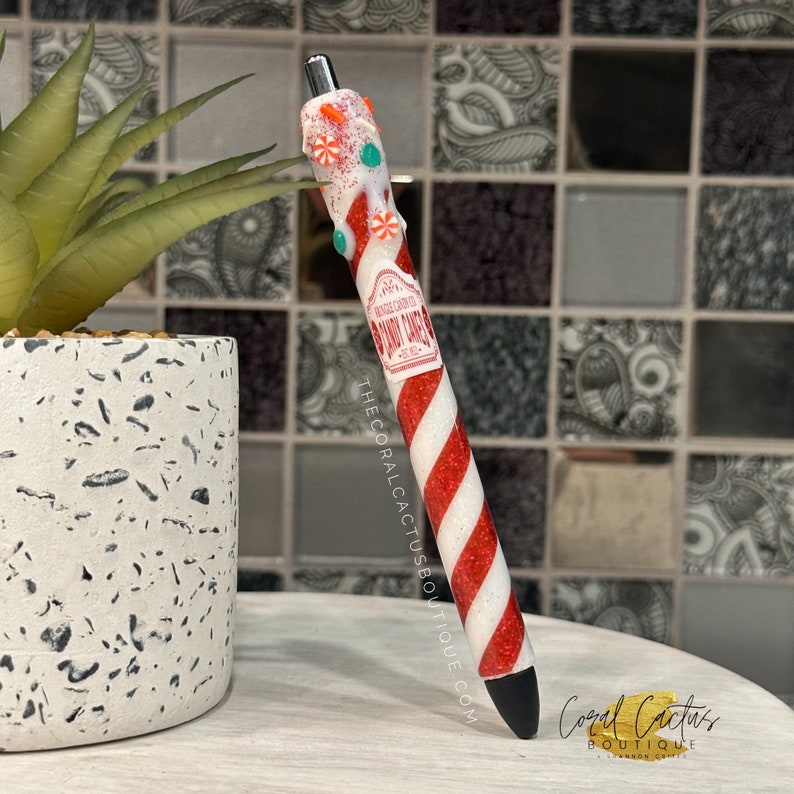 Christmas Candy Cane Co. Glitter Pen With Drip - Etsy